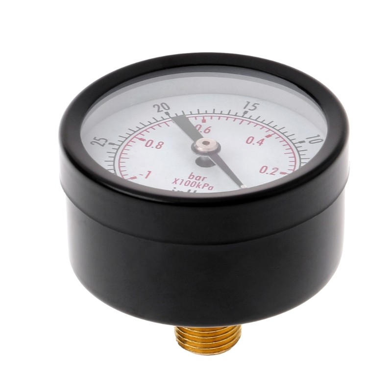 Jual Portable 50mm Pressure Gauge 1/4" BSPT Thread Vacuum Manometer 0~-30inHg 0~-1bar | Shopee ...