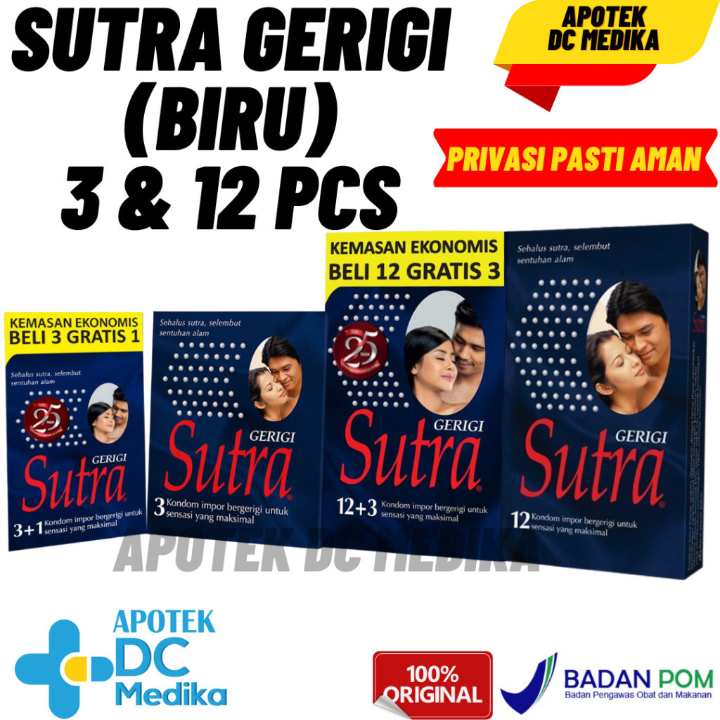 Jual Sutra Biru isi 3 / 12 / Gerigi / Kontrasepsi Pria / Kondom / pcs ...