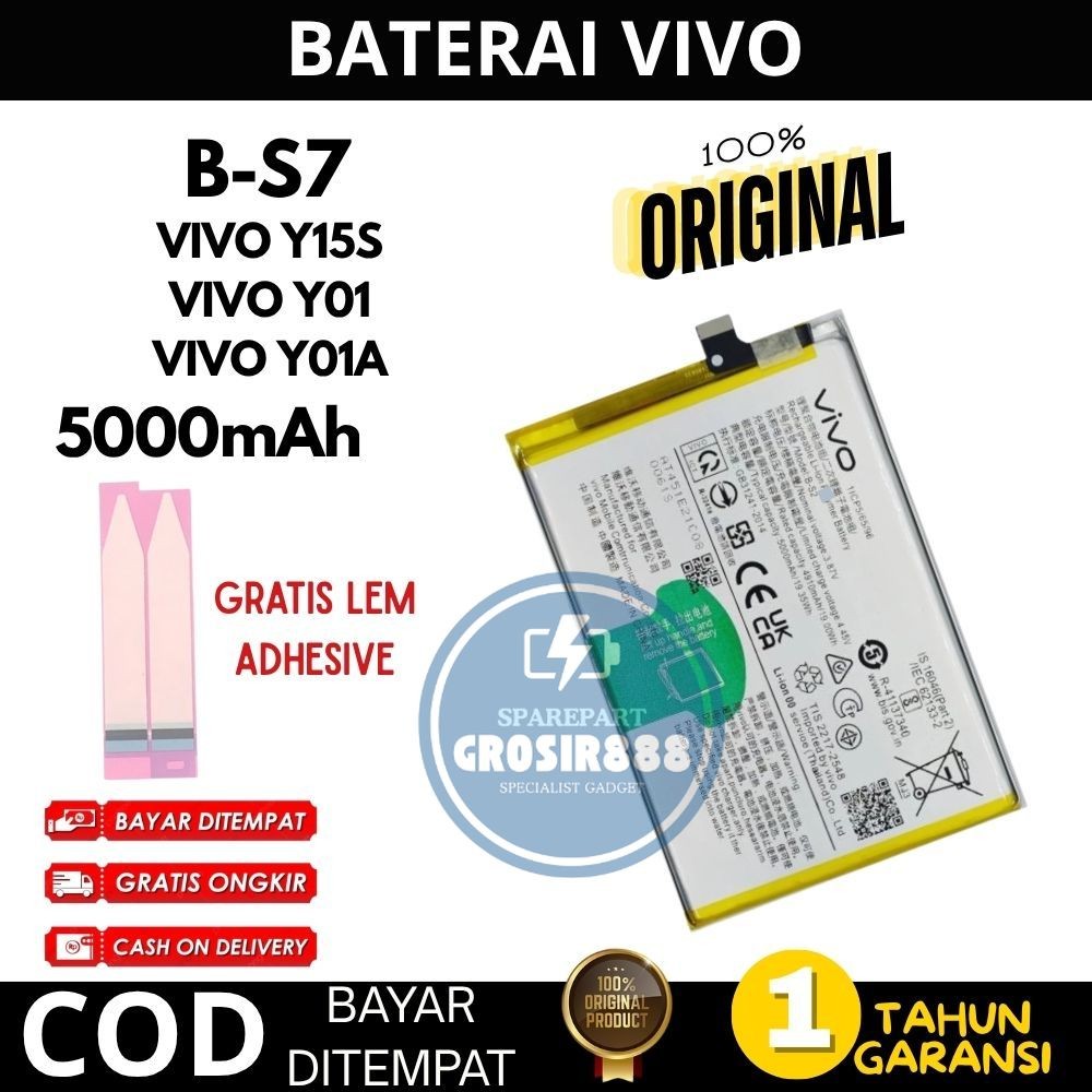 Jual BATERAI VIVO B-S7 VIVO Y15S / Y01 / Y01A ORIGINAL BERGARANSI | Shopee Indonesia