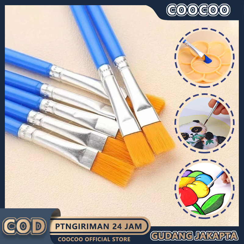 Jual 50pcs Cat Air Biru Flat Tip Sikat Runcing Sikat Kuas Lukis Set ...
