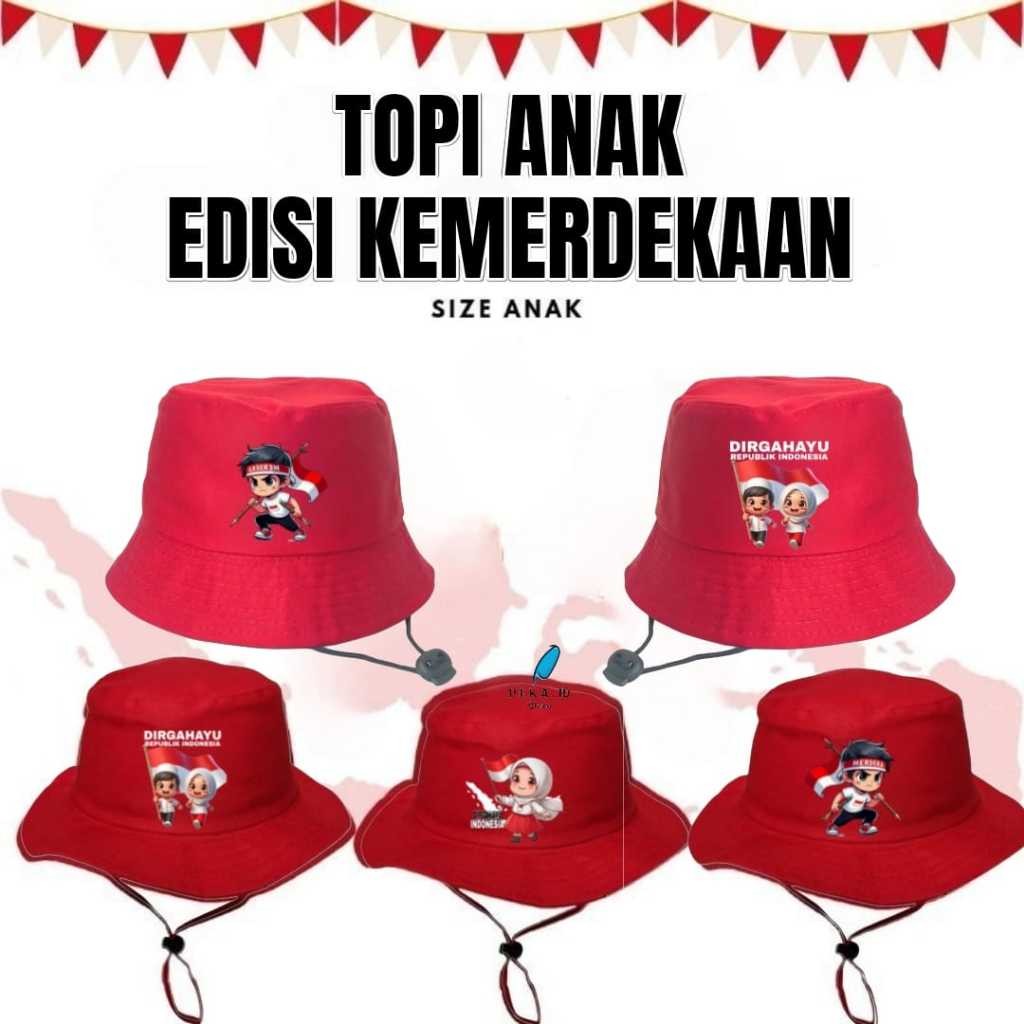 Jual Topi Bucket Anak Edisi Kemerdekaan Republik Indonesia Ke 80 HUT RI ...