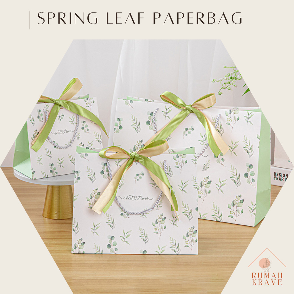 Jual RUMAH KRAVE - Spring Leaf Paperbag Hijau Daun Kantong Hadiah ...