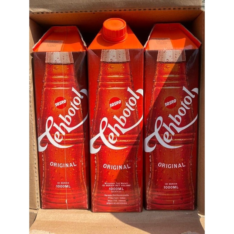 Jual Teh Botol Sosro 1 Liter / 1000ml Original Kartonan atau 1 DUS isi 12 Botol | Shopee Indonesia
