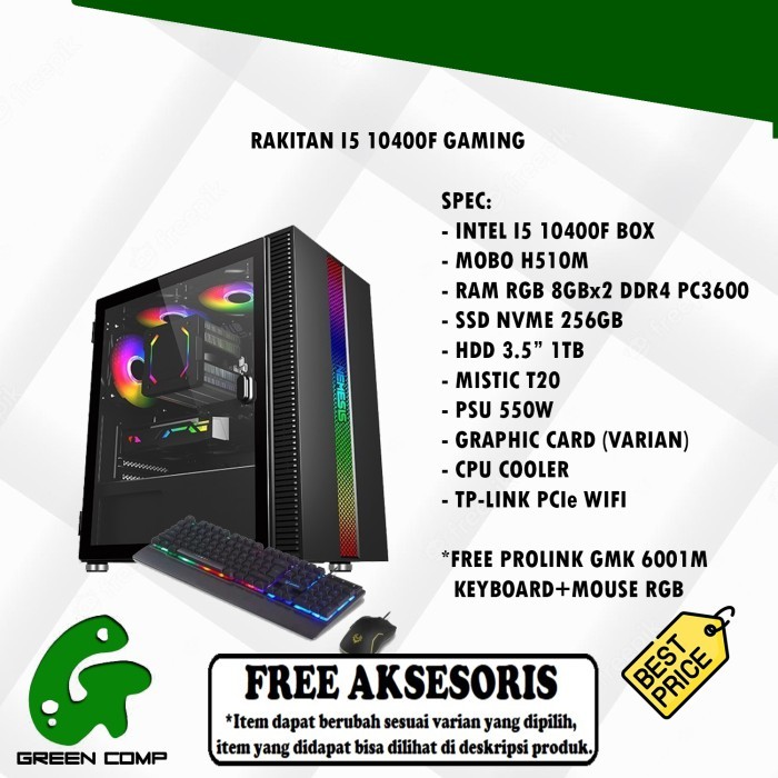 Jual PAKET PC Rakitan I5 10400F GAMING | Shopee Indonesia