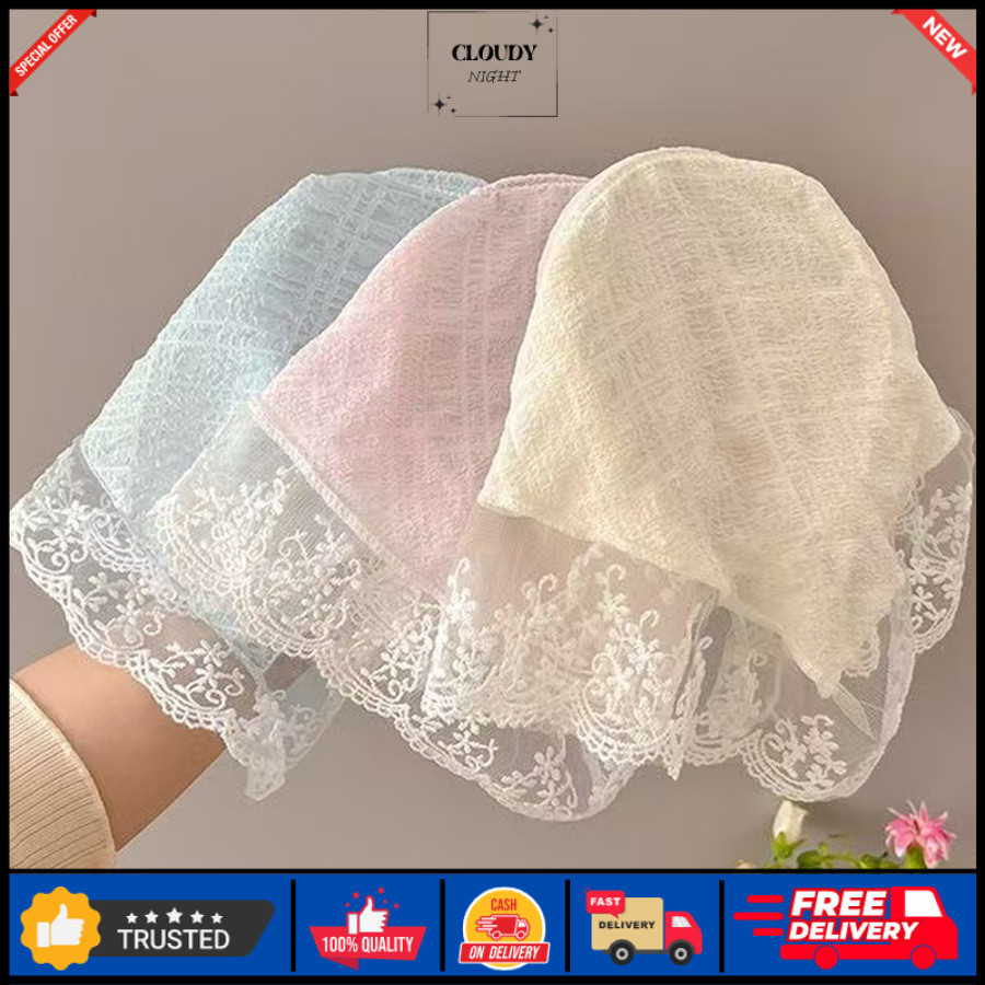 Jual CN - BANDANA SCARF KOREA MODEL RENDA AESTHETIC CASUAL / BANDO SYAL ...
