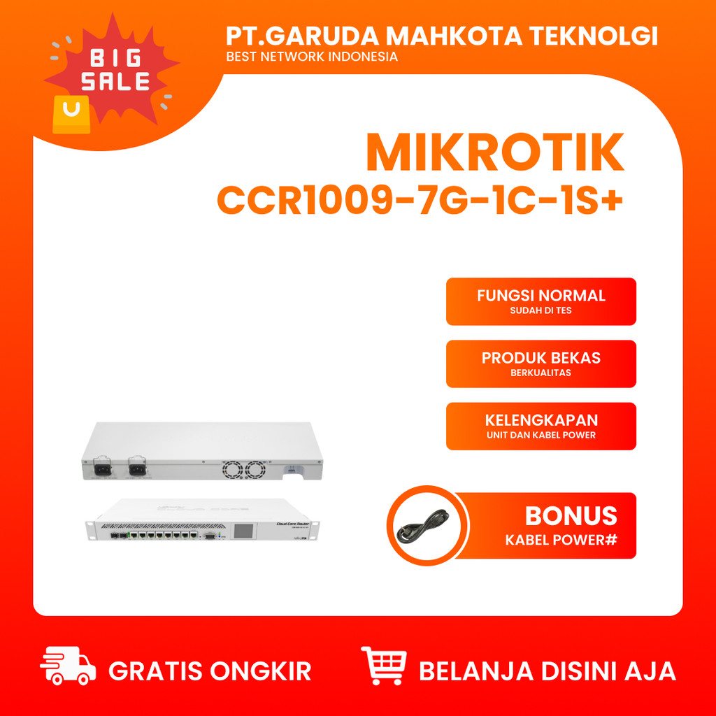 Jual MikroTik Cloud Core Router CCR1009-7G-1C-1S+ | CCR1009 7G 1C 1S+ | CCR 1009 7G 1C 1S ...