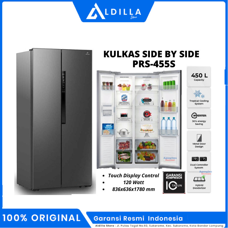 Jual KULKAS POLYTRON PRS 455S INVERTER SIDEBYSIDE 450LITER GARANSI ...