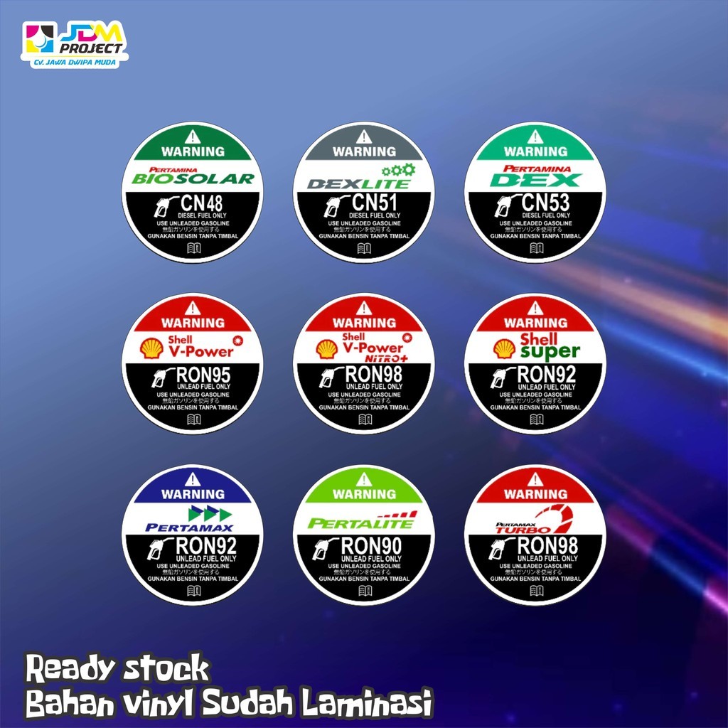 Jual Cetak Kilat - STIKER WARNING PERTAMAX SHELL STICKER TUTUP BENSIN ...