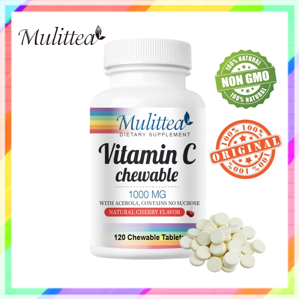 Jual Mulittea Vitamin C 500 mg Chewable Tablets Promote Healthy Immune ...