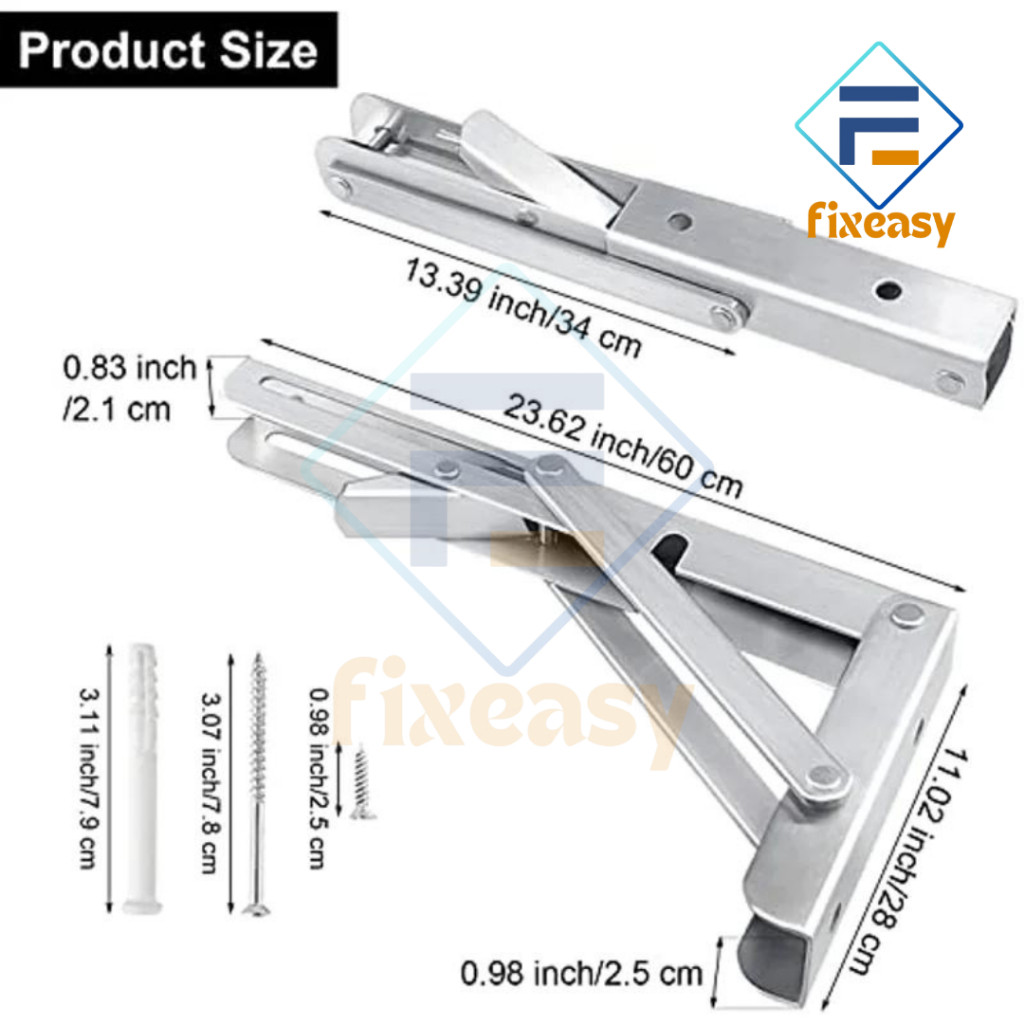 Jual Siku Meja Lipat Dinding Siku Rak Lipat Folding Shelf Bracket S ...