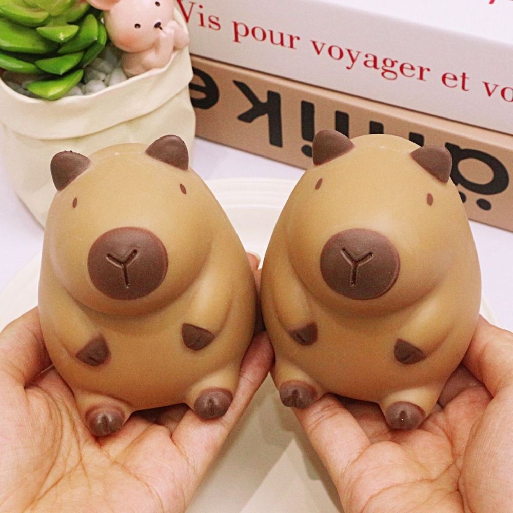 Jual Kawaii Brown Capybara Squeeze Toy TPR Cartoon Capybara Squeeze ...