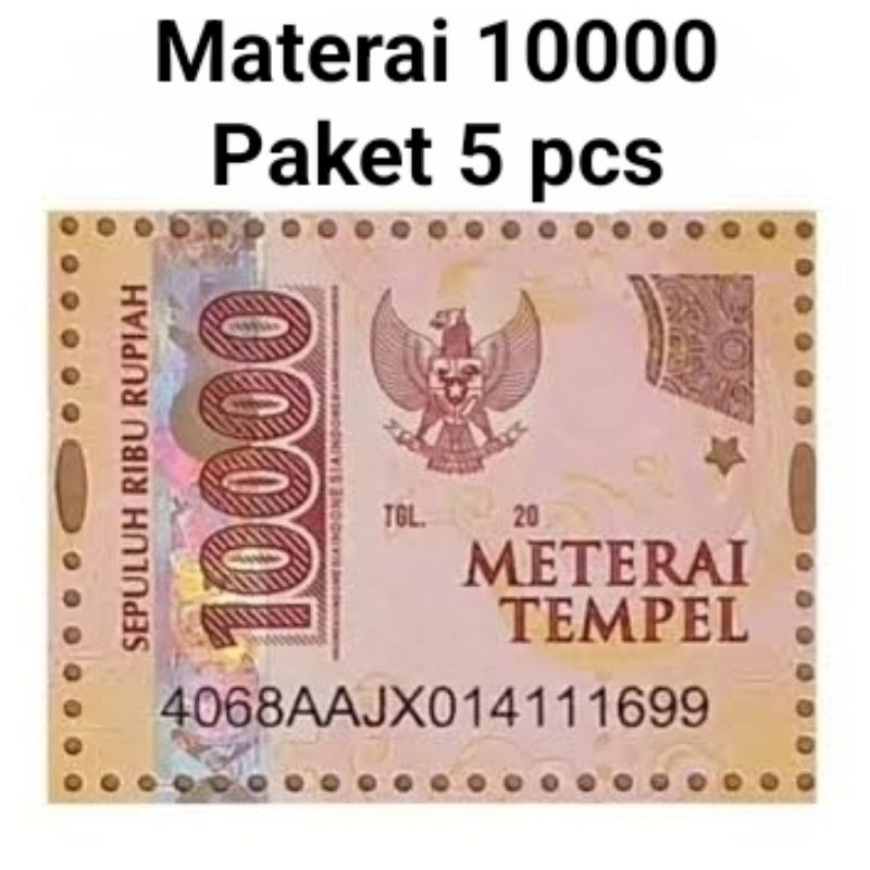 Jual Materai 10000 Paket ( Per 40 pcs/keping) RESMI PERURI | Shopee ...