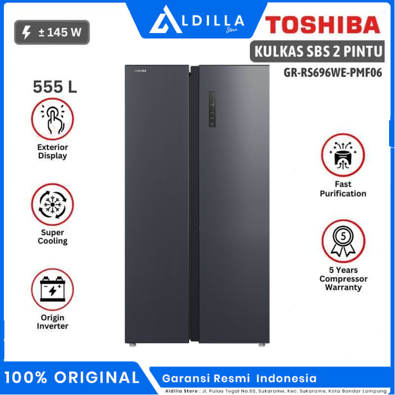 Jual Kulkas Toshiba Side By side Inverter 696L tipe GRRS696WE-PMF(06 ...