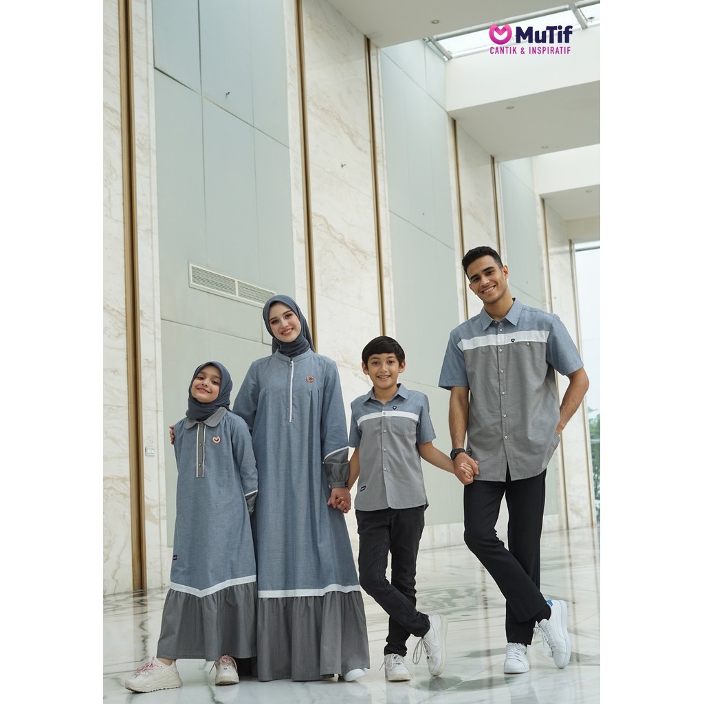 Jual MUTIF Sarimbit Della Rafie Paloma Grey | Shopee Indonesia