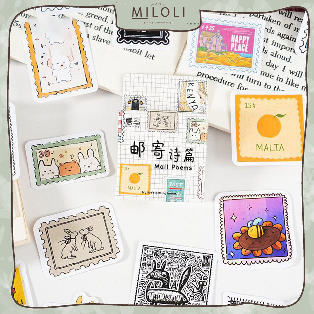 Jual [MILOLI] 46Pcs MAILS POEM Deco Sticker DIY Scrapbook Stiker Jurnal ...