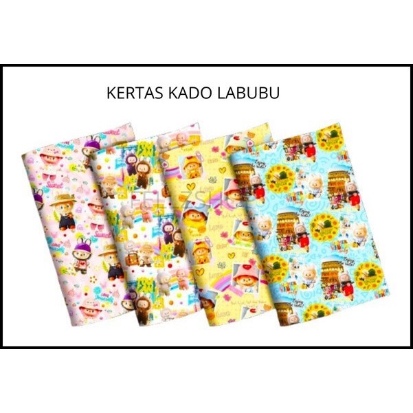 Jual RGT - 10 Lembar Kertas Kado Glossy LABUBU By Kiky | Shopee Indonesia