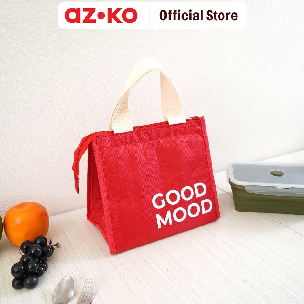 Jual AZKO Ataru Tas Bekal Makanan Good Food Motif Print - Merah Lunch ...