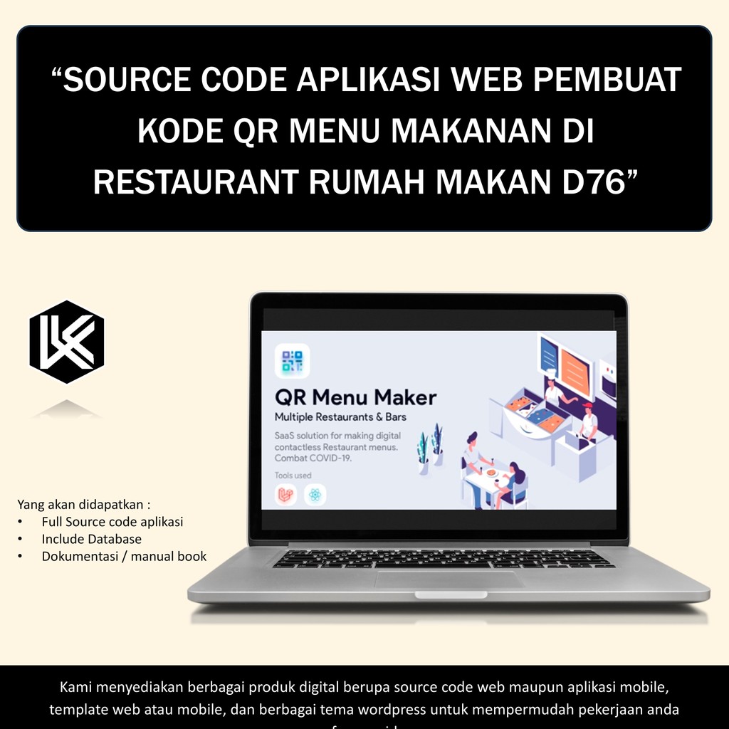 Jual SOURCE CODE APLIKASI WEB PEMBUAT KODE QR MENU MAKANAN DI ...