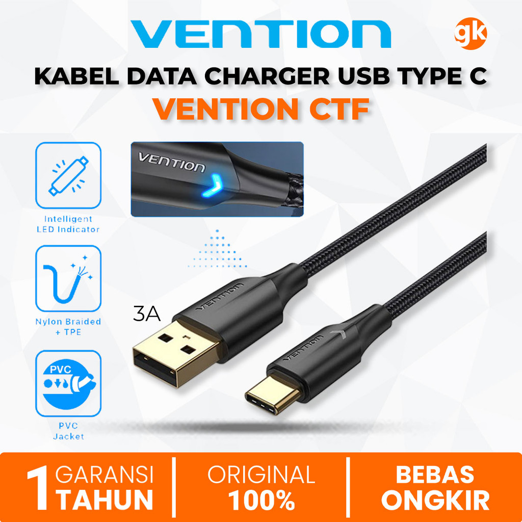 Jual VENTION Kabel Data USB Type C Charging Power Delivery PD V Light ...