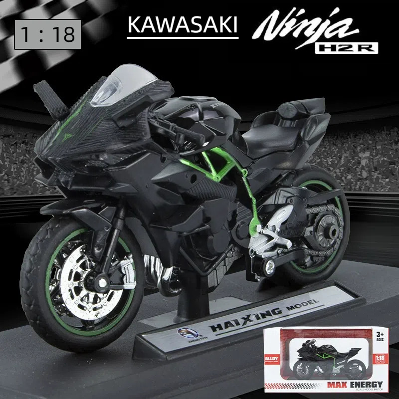 Jual Abanhappy Diecast Motor Kawasaki Ninja H2R Skala 1:12& 1:18 Sound Light Miniatur Motor ...