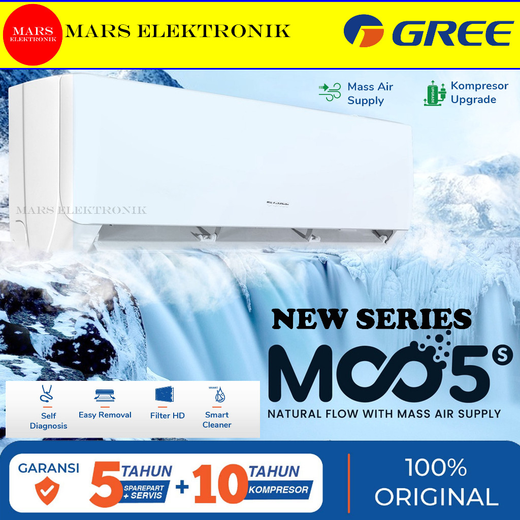 Jual AC GREE " NEW SERIES " GWC-05M005S ( 1/2 PK ) - KOMPRESSOR UPGRADE ...