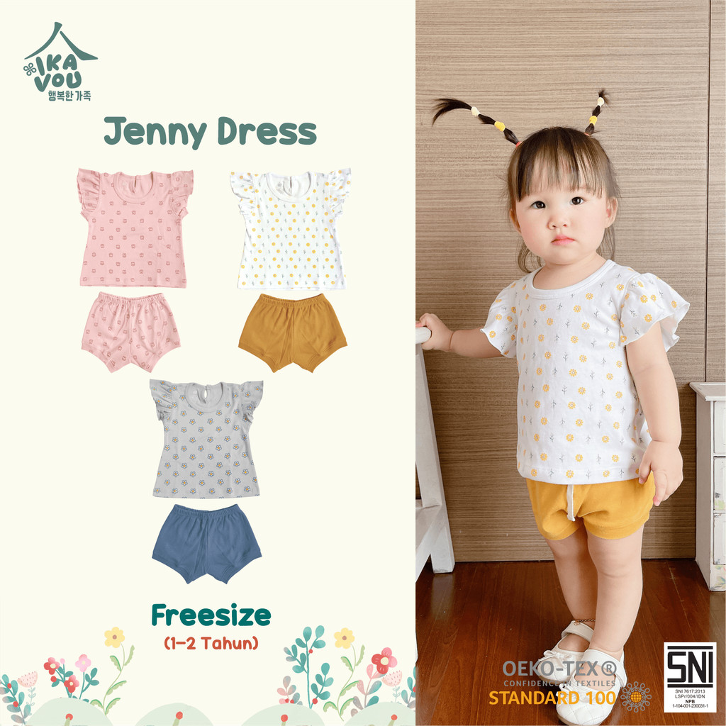 Jual IKAVOU - Jenny Dress Set - Dress Setelan Anak Perempuan (Korea Inspired) | Shopee Indonesia