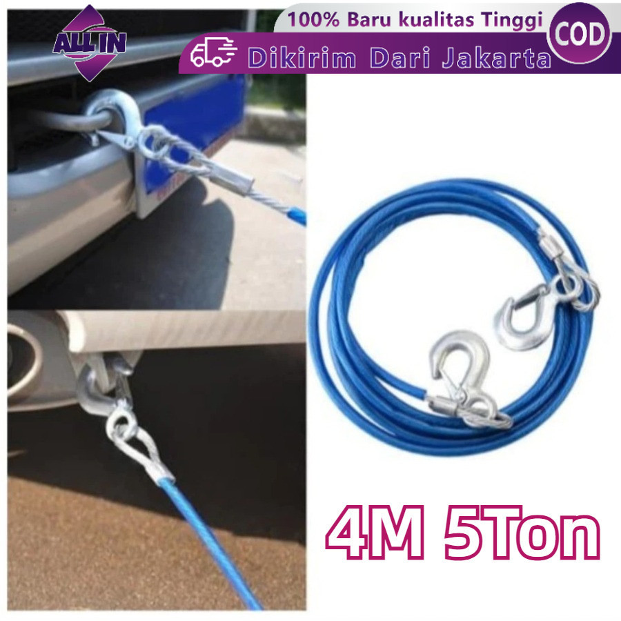 Jual 4 Meter 5Ton Tali Derek Mobil M10 Tali Penarik Mobil Kawat Sling ...