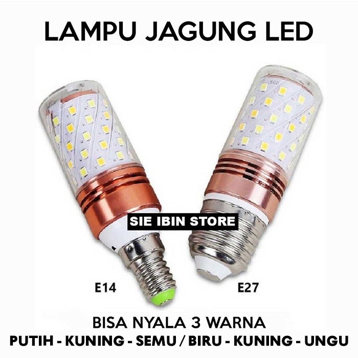 Jual Lampu LED Jagung Corn Bulb 3in1 3 Warna Cahaya E27 E14 12W 12 Watt Lampu Hias Dekorasi ...