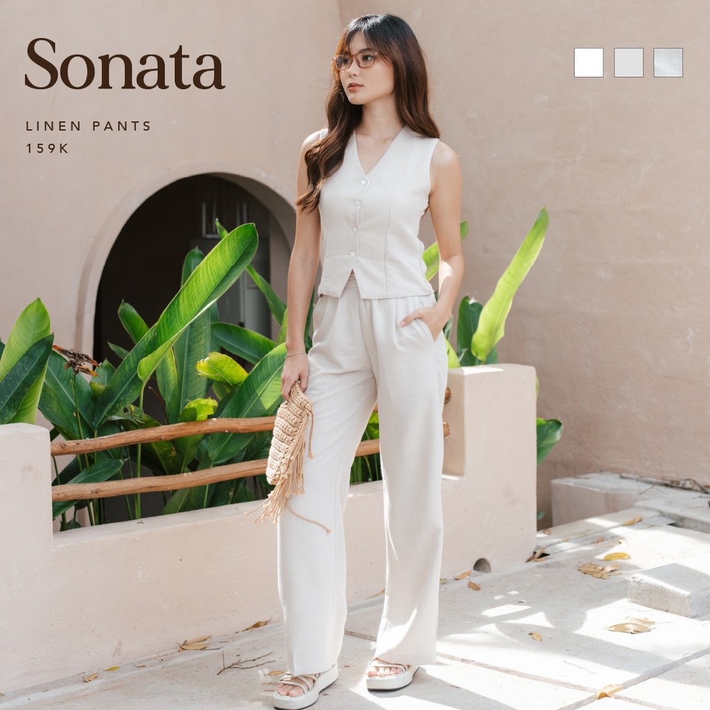 Jual Sonata Linen Pants -- Ocha Wear | Celana Panjang Wanita | Basic ...