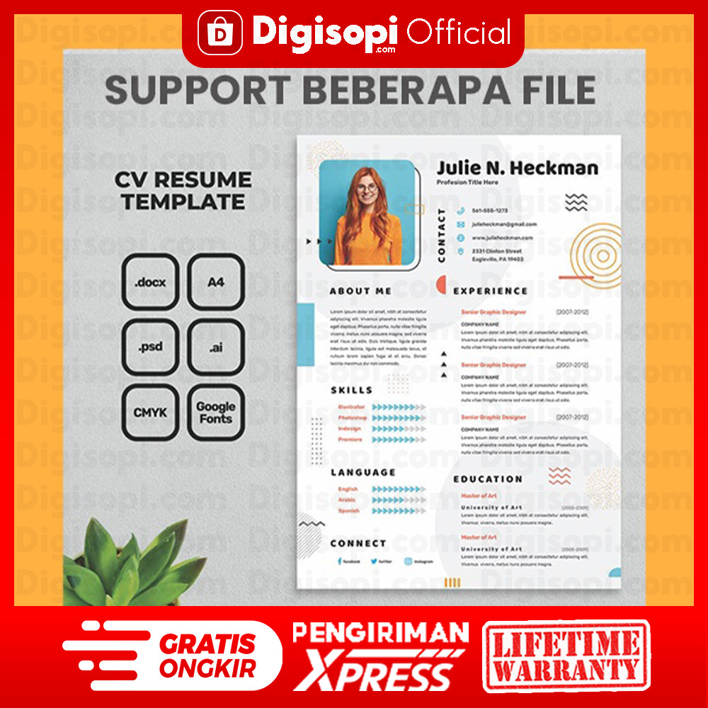 Jual 90+ Template Print CV / Resume Tinggal Drag dan Drop Pakai PSD ...