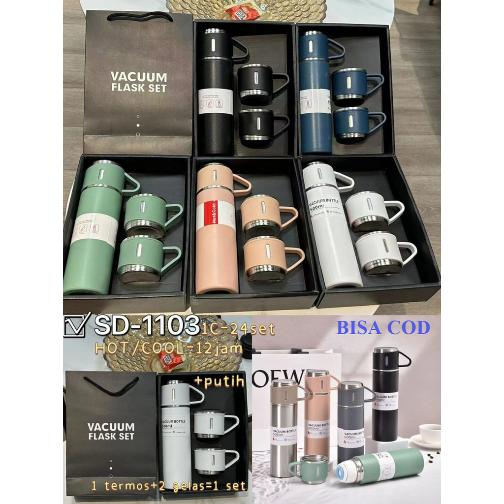 Jual Dapat 2 Cangkir! Termos Kopi Teh / Thermos Camping Set Vacuum ...