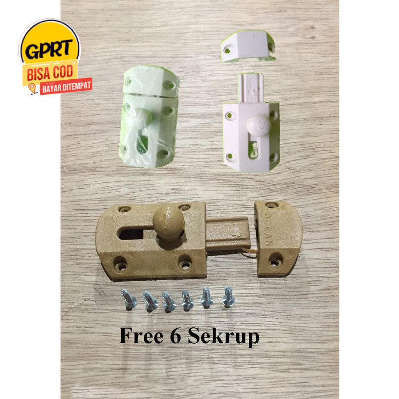 Jual GPRT Grendel Slot Pintu PVC 2 inch Kuat Free Sekrup Grendel Selot ...