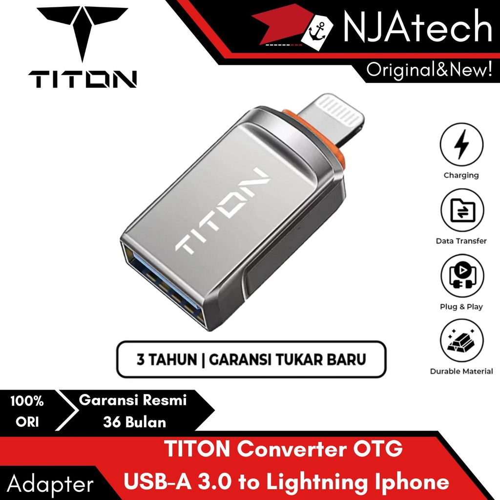 Jual Titon OTG iPhone Converter USB-A to Lightning USB 3.0 Flashdisk ...