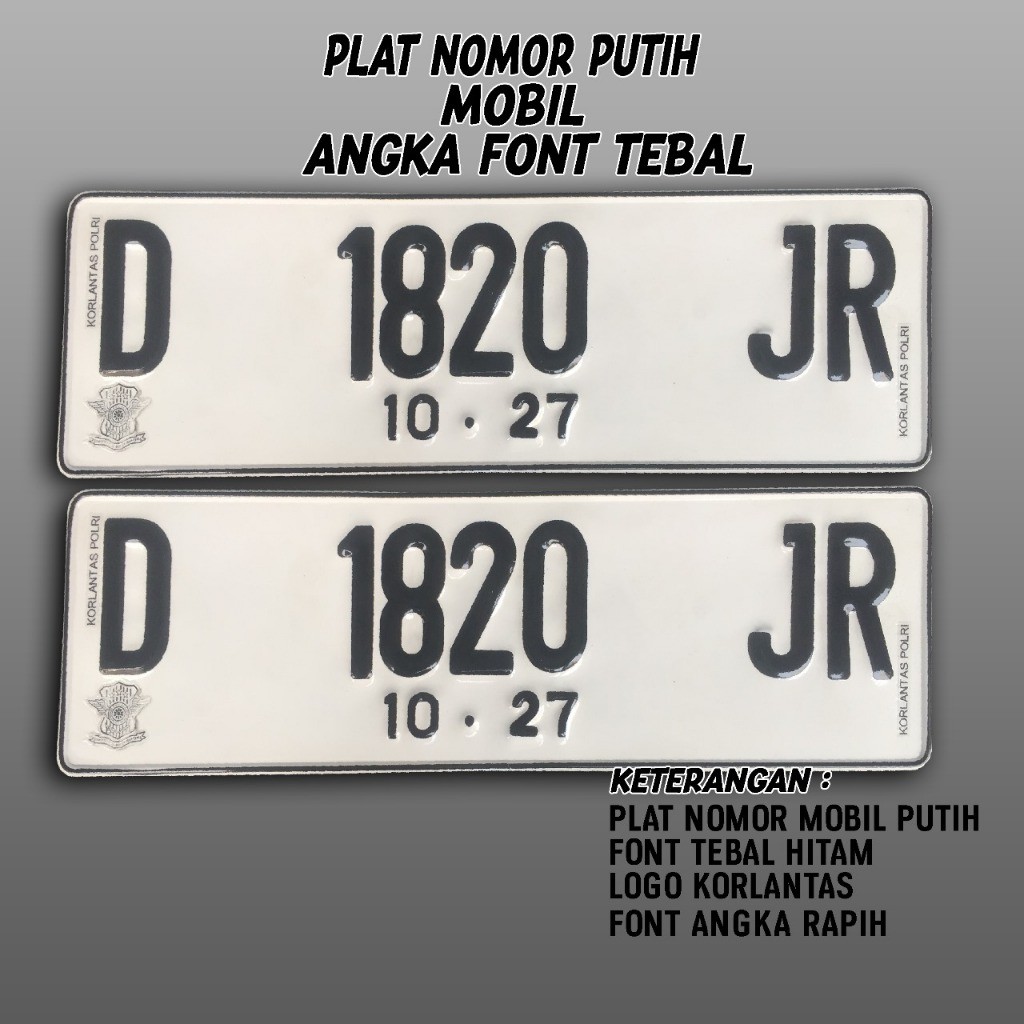 Jual Plat Nomor Mobil Putih Standarl Harga Terjangkau platstandar ...