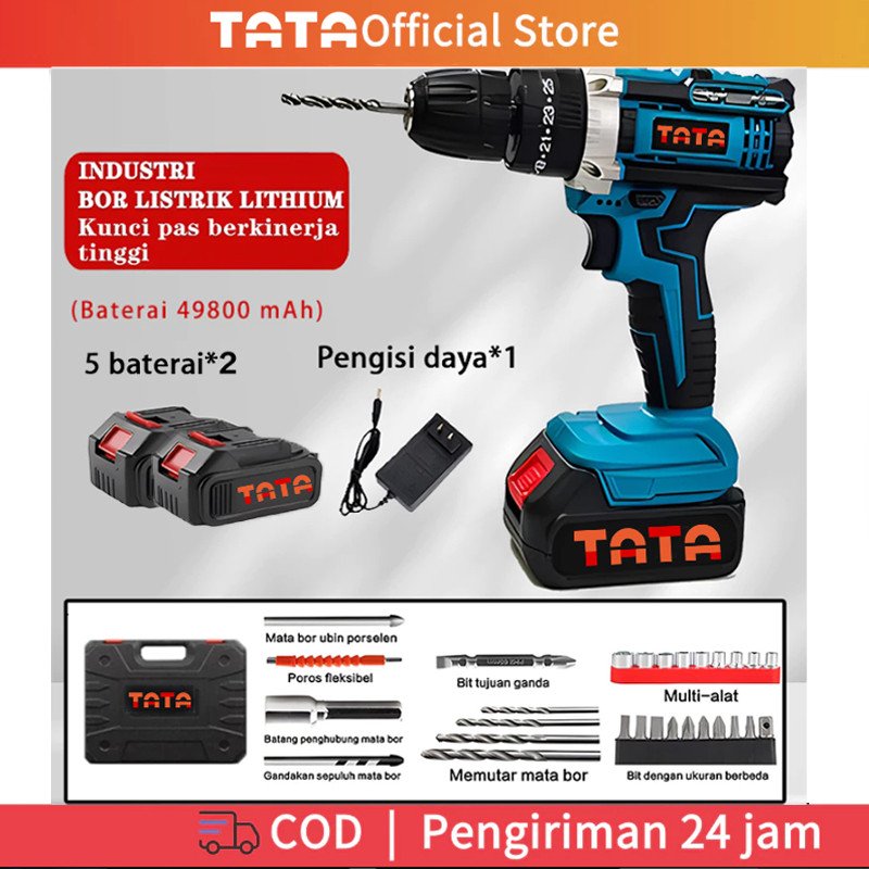 Jual Bor Cordless 16.8V Heavy Duty TATA Mesin Bor Cordless Drill 10mm ...