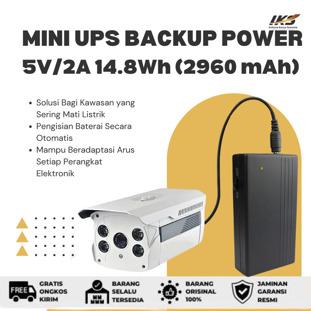 Jual Mini UPS 5V/2A Power Supply DC UPS Router Backup Power 2960mAh ...