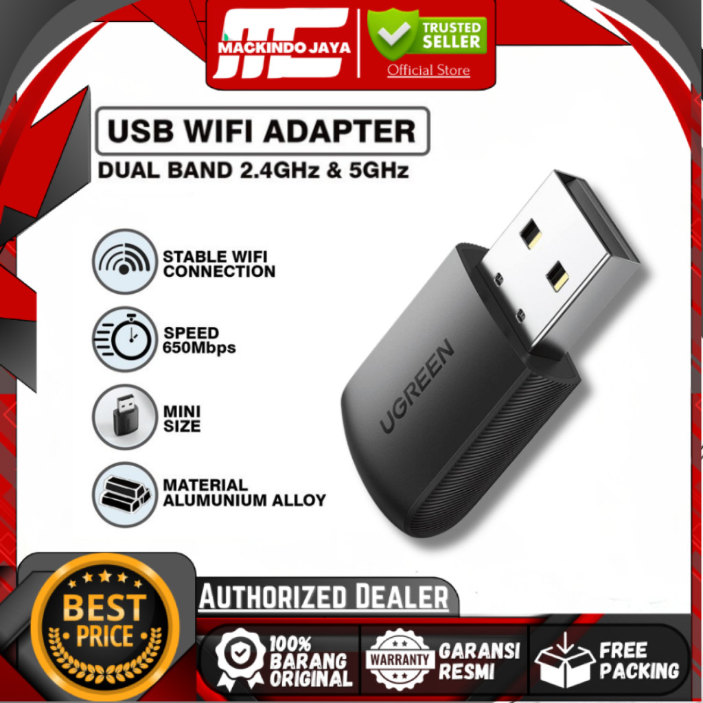 Jual Ugreen AC650 11AC Dual Band Wireless USB WIFI Adapter 20204 ...