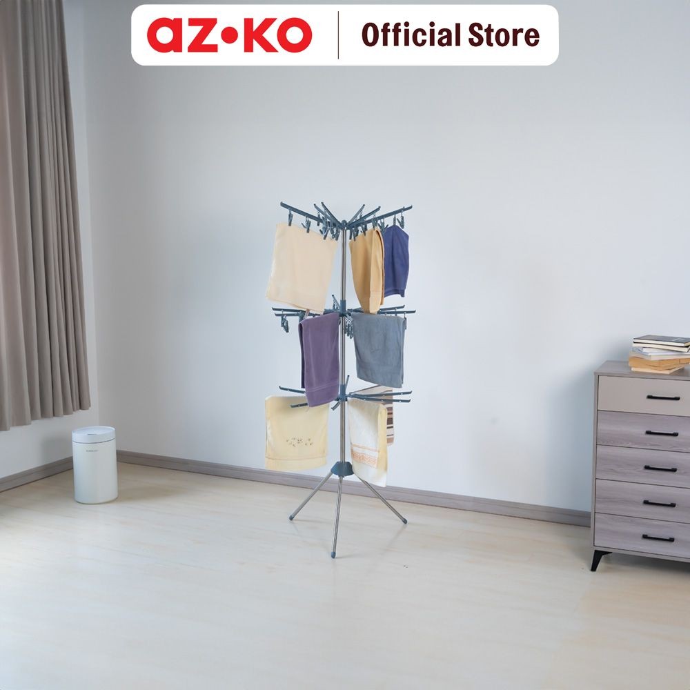 Jual AZKO Stora Jemuran Baju Lipat 3 Tingkat Round - Abu-Abu Tempat ...