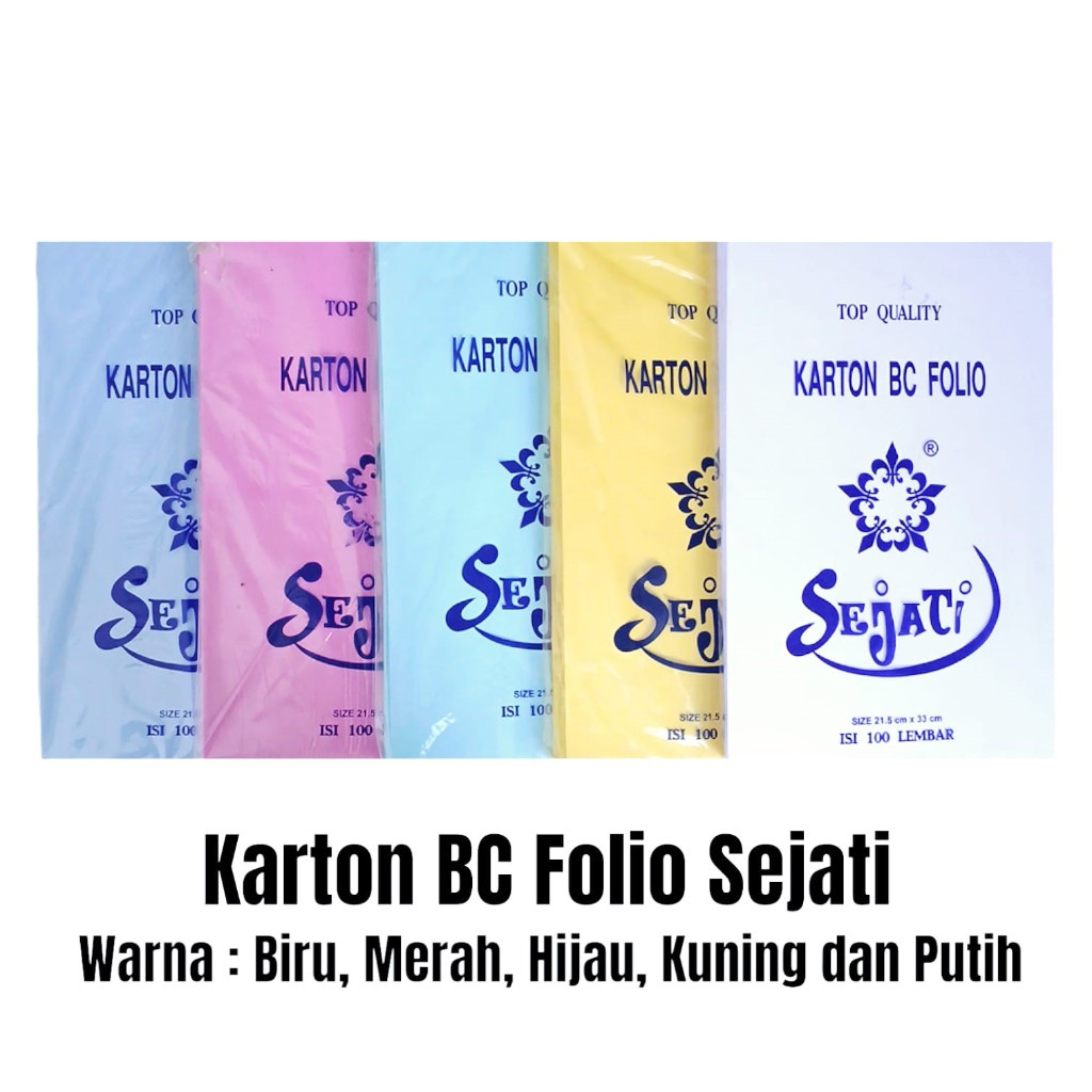 Jual Karton BC Folio SEJATI/Karton Manila Folio 100 Lembar | Shopee ...