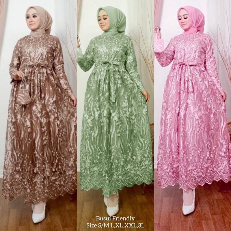 Jual GAMIS MAXI LESYA (M L XL XXL XXXL) GAMIS BRUKAT BUSUI GAMIS TERLARIS GAMIS PESTA KONDANGAN ...