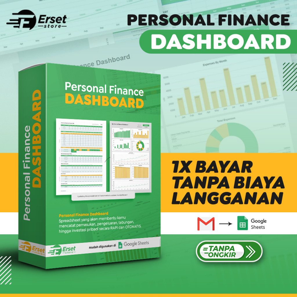 Jual Personal Finance Dashboard Template Laporan Keuangan Otomatis Untuk mencatat pemasukan Dan ...