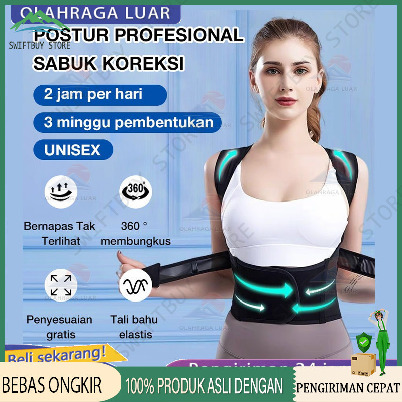 Jual Back Brace Alat Terapi Penegak Korset Punggung Posture Corrector Back Support Penyangga ...