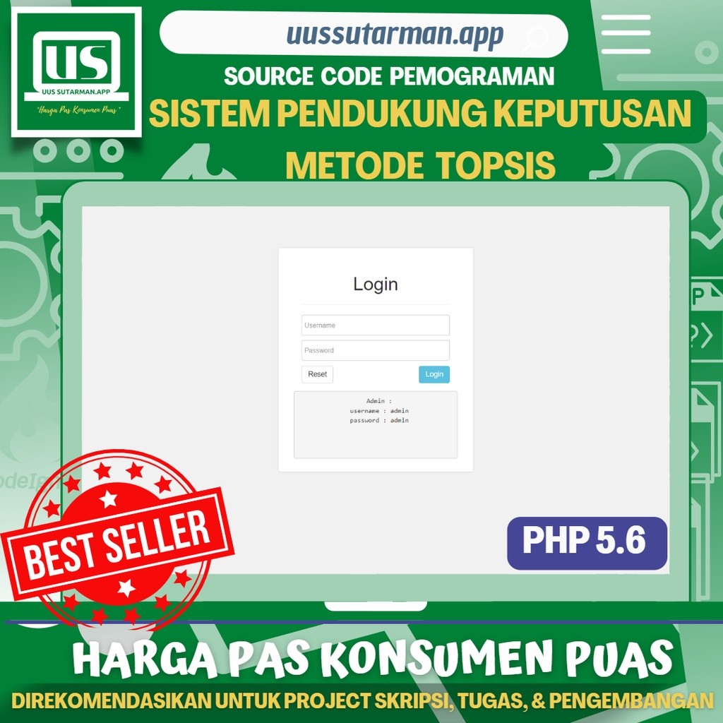 Jual Source Code Sistem Pendukung Keputusan dengan Metode TOPSIS | Shopee Indonesia