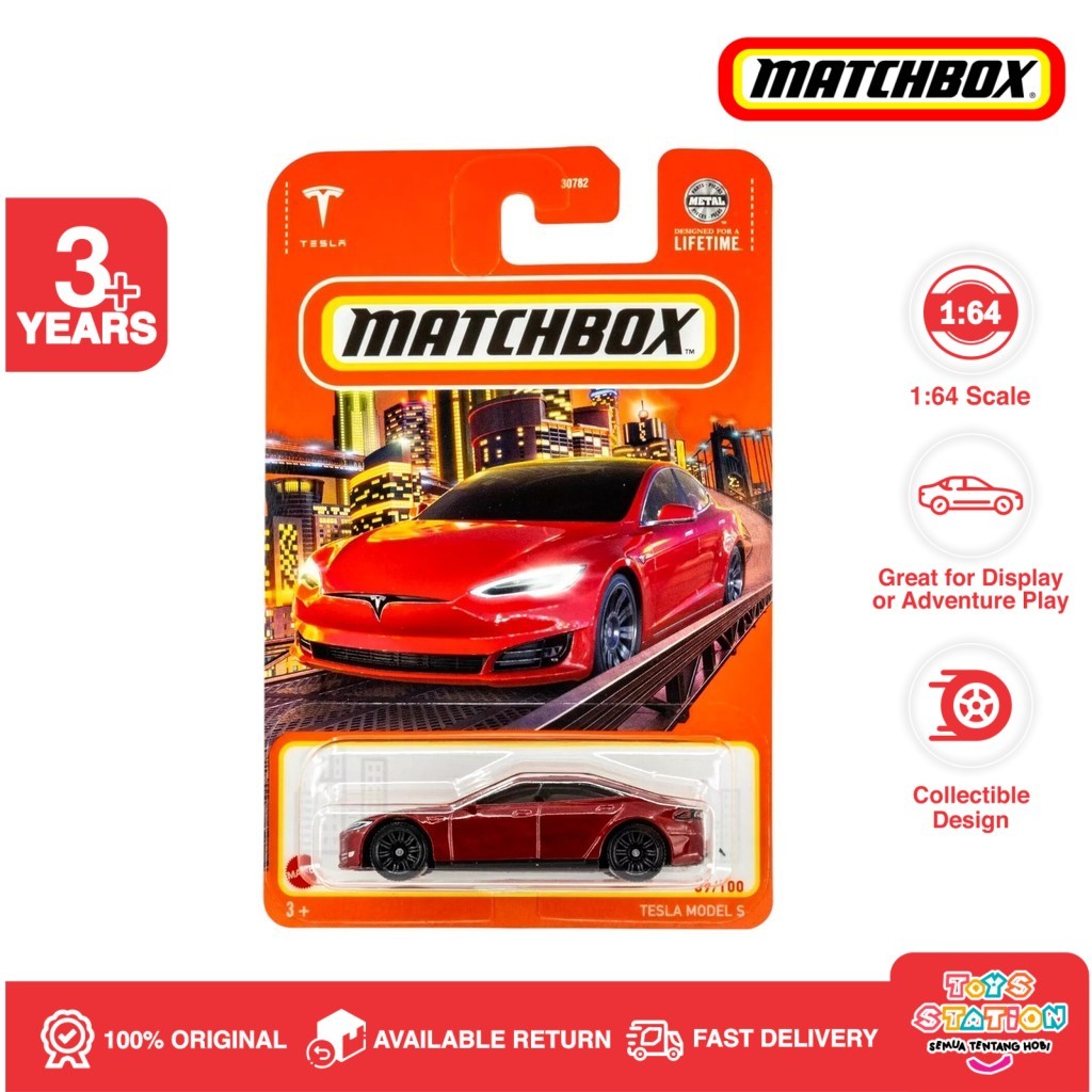 Jual Matchbox Tesla Model S Merah | Shopee Indonesia