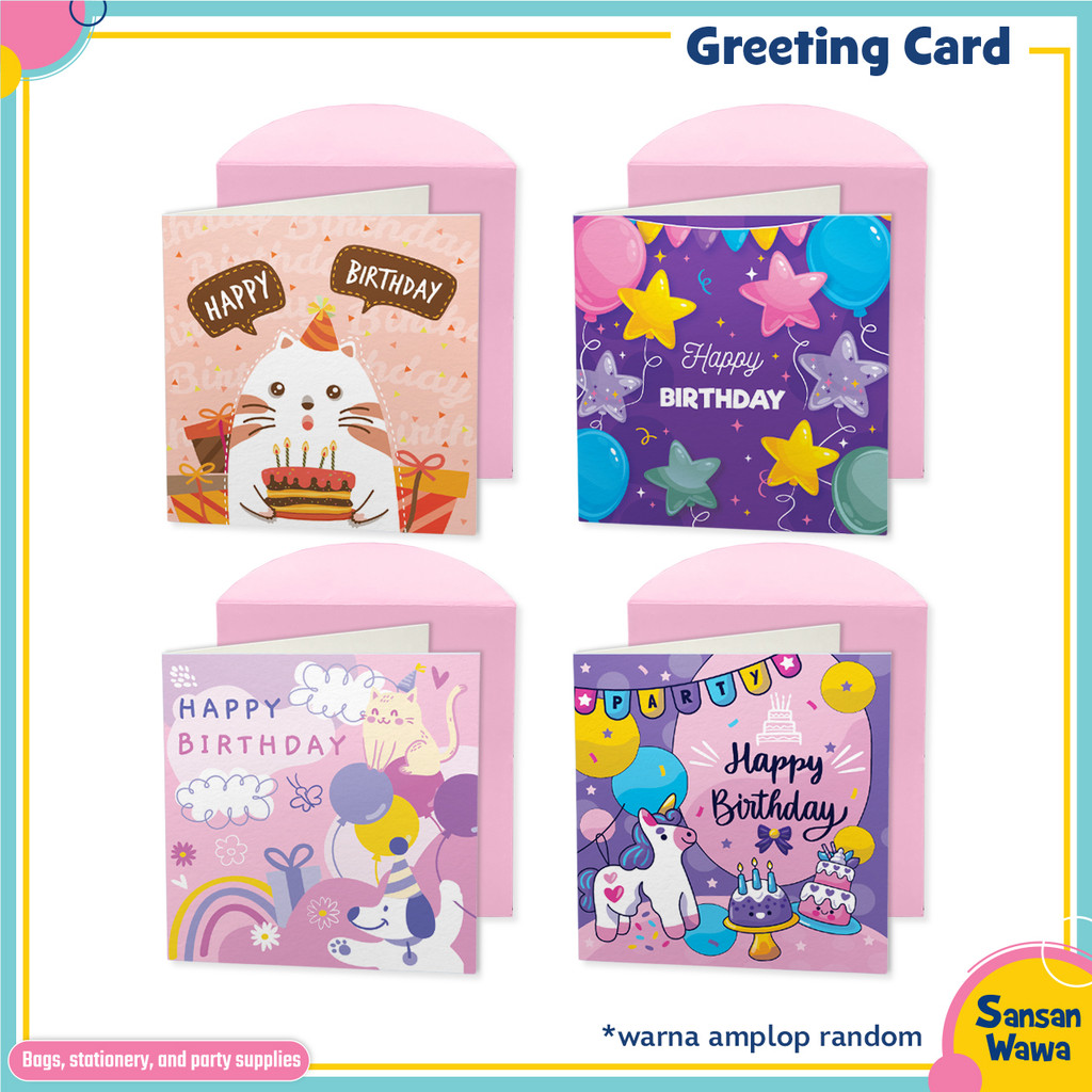 Jual Kartu ucapan gift card karakter birthday / ulang tahun 1 pack ...