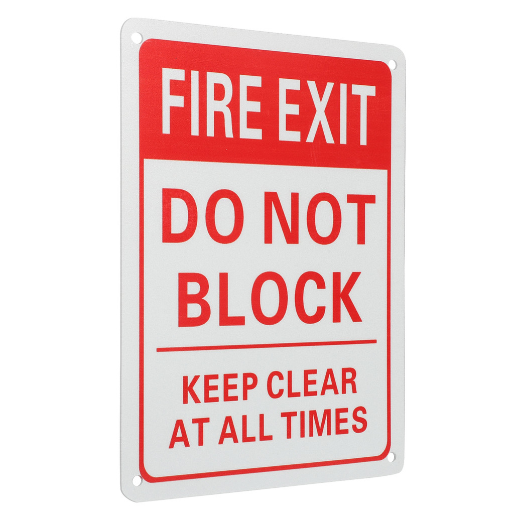 Jual Fire Exit Sign Label Warning Do Not Block Emergency for | Shopee ...