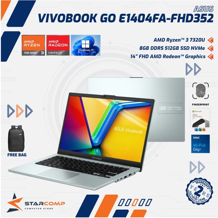 Jual Asus Vivobook Go 14 E1404FA-FHD352 Ryzen 3 7320U 8GB 512GB 14" FHD ...