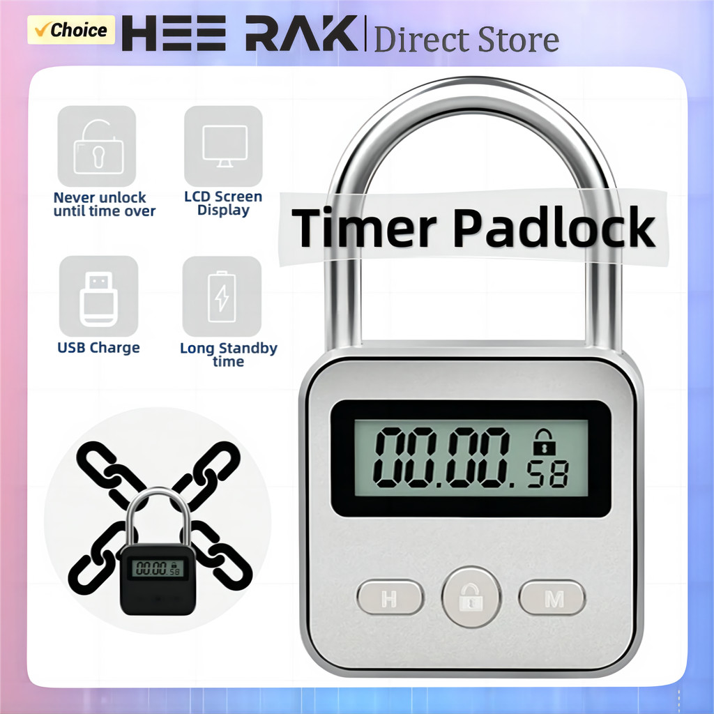 Jual Timer Padlock Lcd Hd Display Add Backlight Zinc Alloy 99 Hours Max Timing Super Long