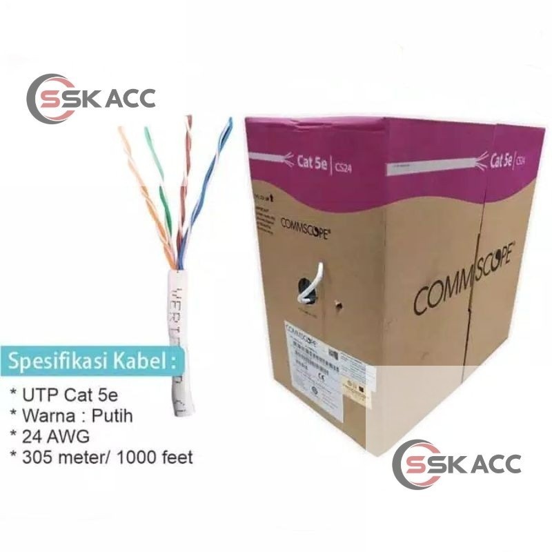 Jual Kabel Lan Utp Cat5 Commscope Meteran / Cat 5e Permeter / Cat 5 ...