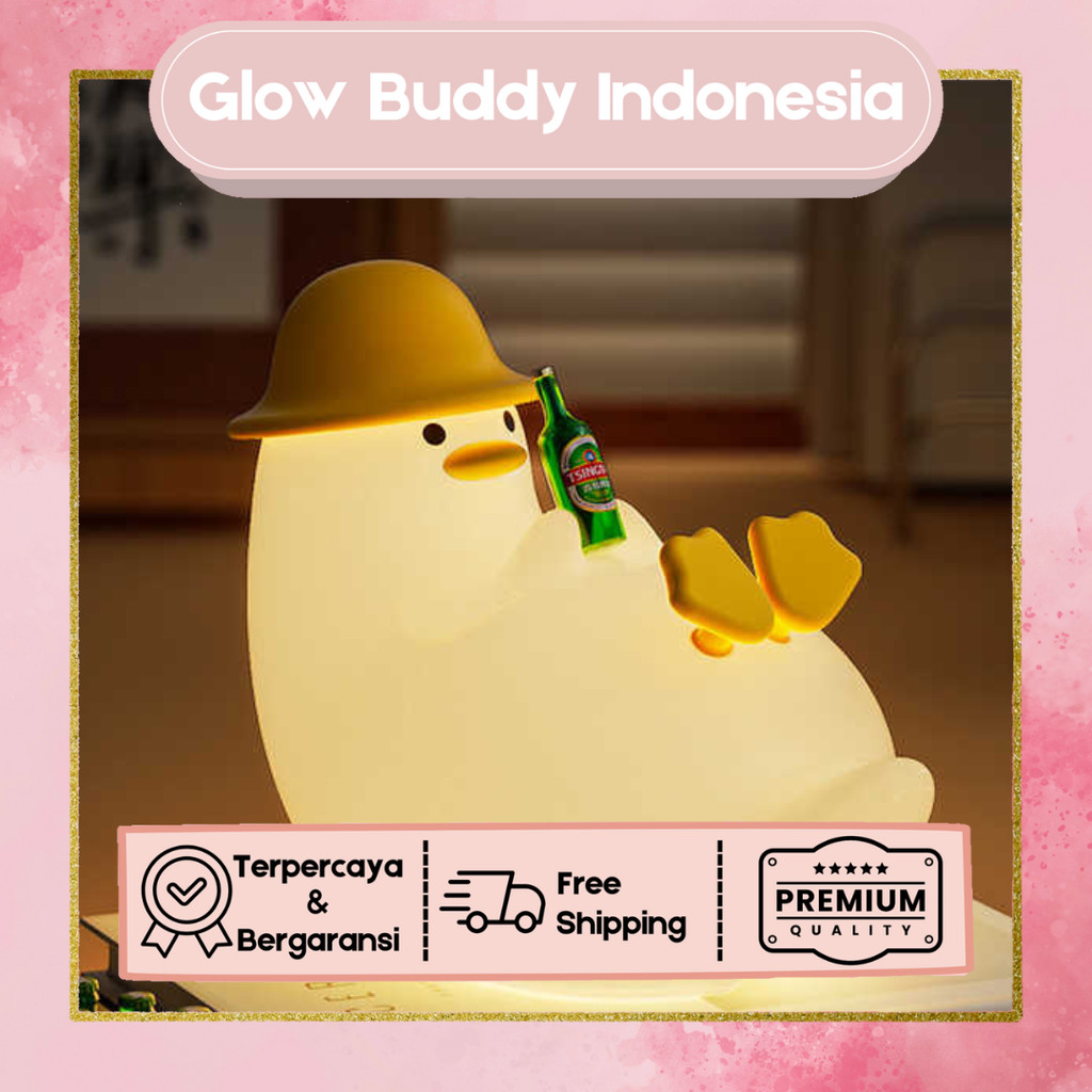 Jual Glow Buddy Lampu Tidur LED Lampu Meja Unik Cute Enjoy Duck Beer ...